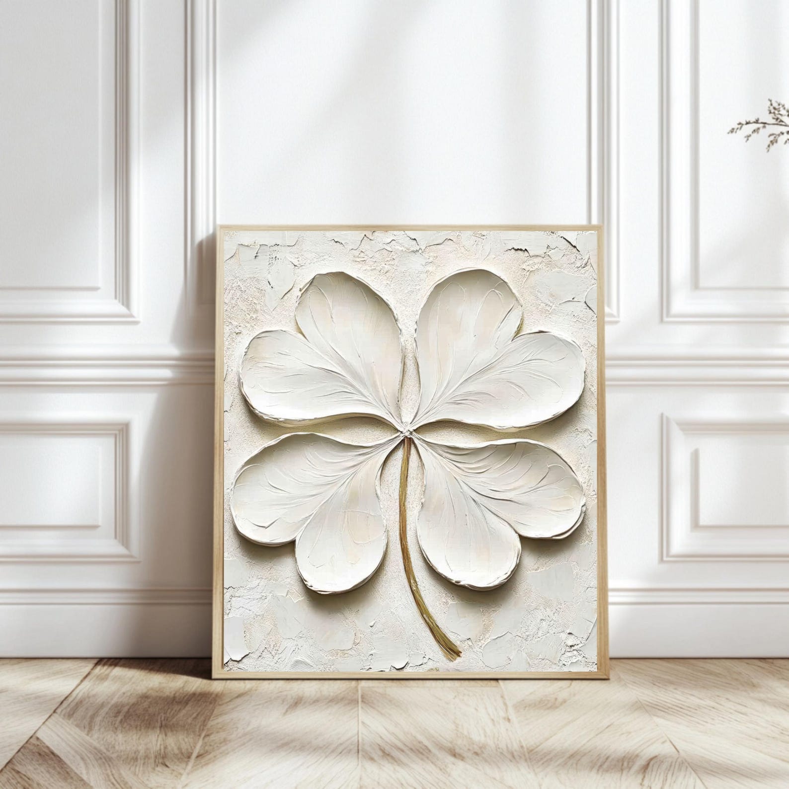 Four-leaf Clover Wall Art, Spring Wall Art Print, Lucky Shamrock Charms ...
