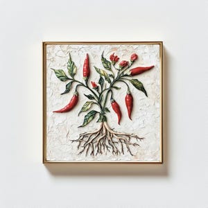 Chilli Wall Art, Trendy Wall Art Print, Botanical Kitchen Decor ...