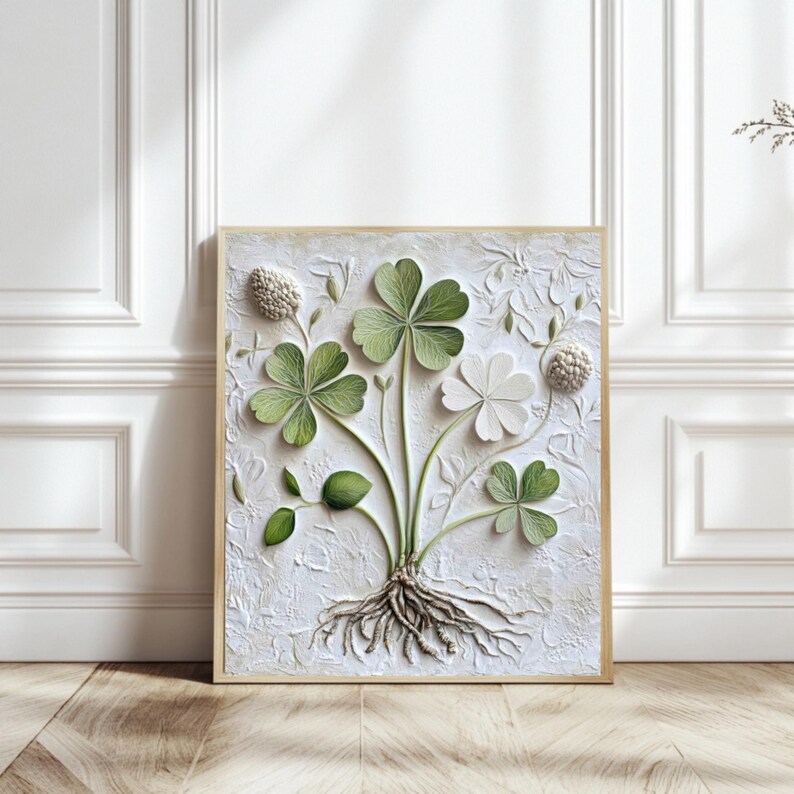 Four-leaf Clover Wall Art, Spring Wall Art Print, Luck With Shamrock ...