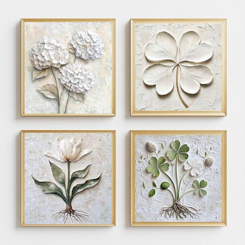 Four-leaf Clover Wall Art, Spring Wall Art Print, Luck With Shamrock ...