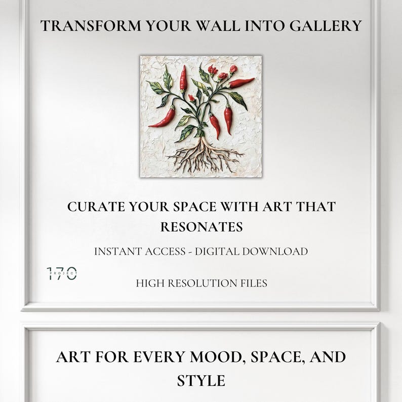 Chilli Wall Art, Trendy Wall Art Print, Botanical Kitchen Decor ...