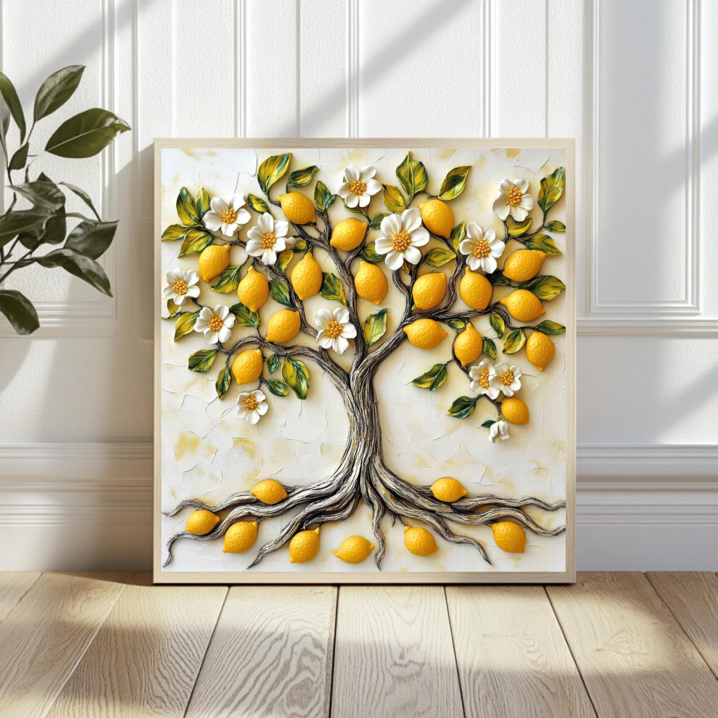 Lemon Wall Art Print, Trendy Wall Art Print, Lemon Wall Art Kitchen ...