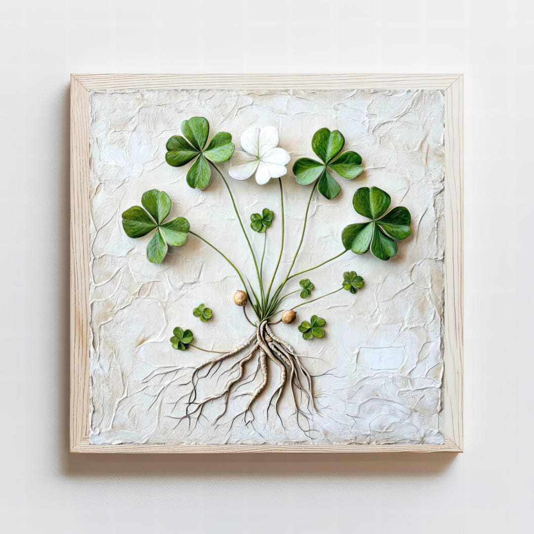 Four-leaf Clover Wall Art, Spring Wall Art Print, Luck With Shamrock ...