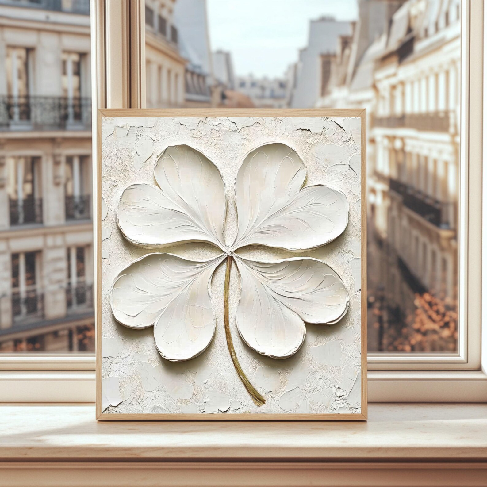 Four-leaf Clover Wall Art, Spring Wall Art Print, Lucky Shamrock Charms ...