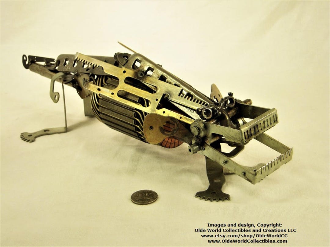 Welded Steel Steampunk Sculpture ~ Otter-crocodile - Etsy