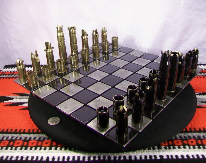 50 CALIBER BULLET Shell Chess Set With Steel Board - Etsy