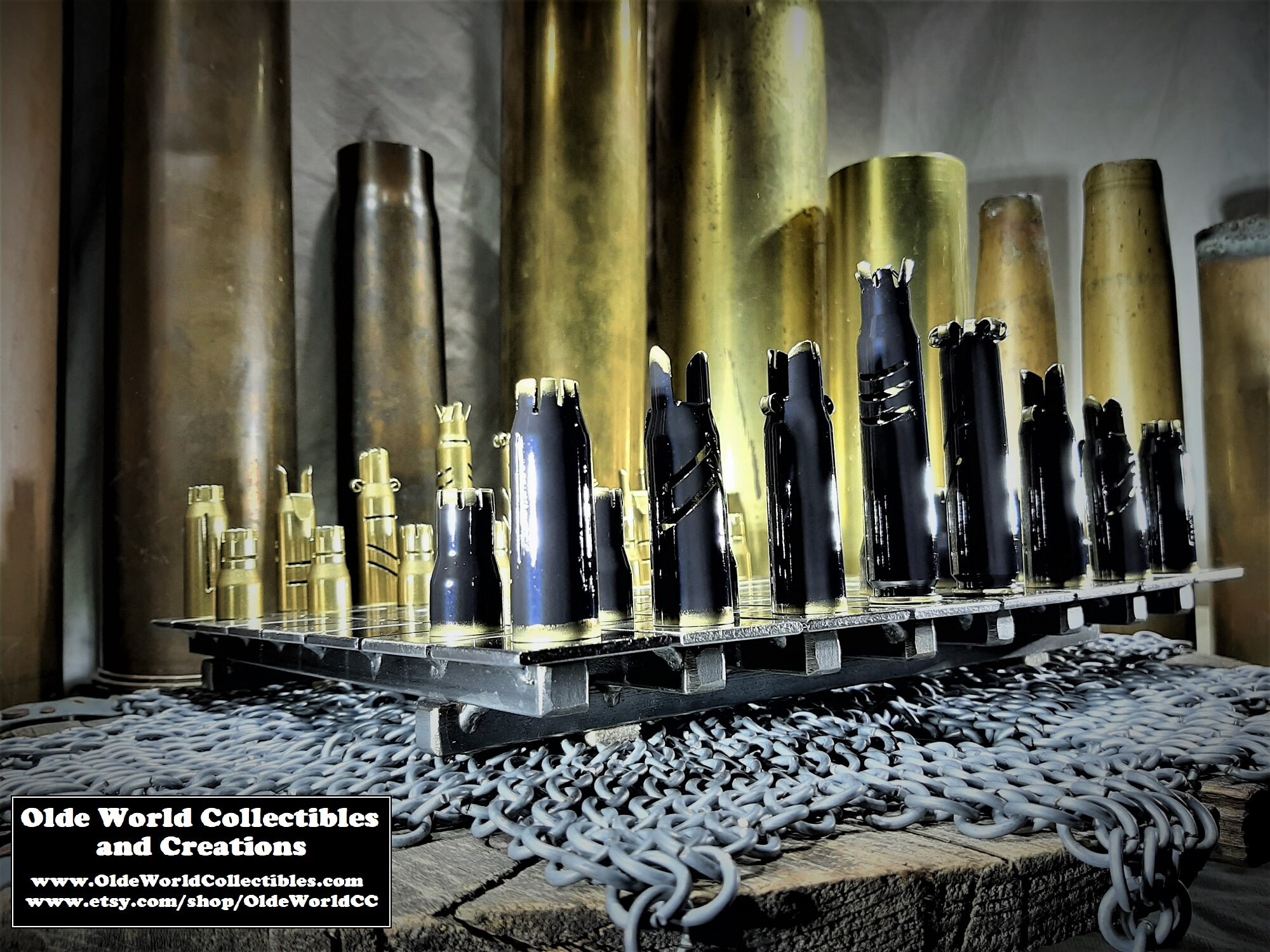 50 Caliber BMG version 5 Bullet Shell Chess Pieces Set With | Etsy