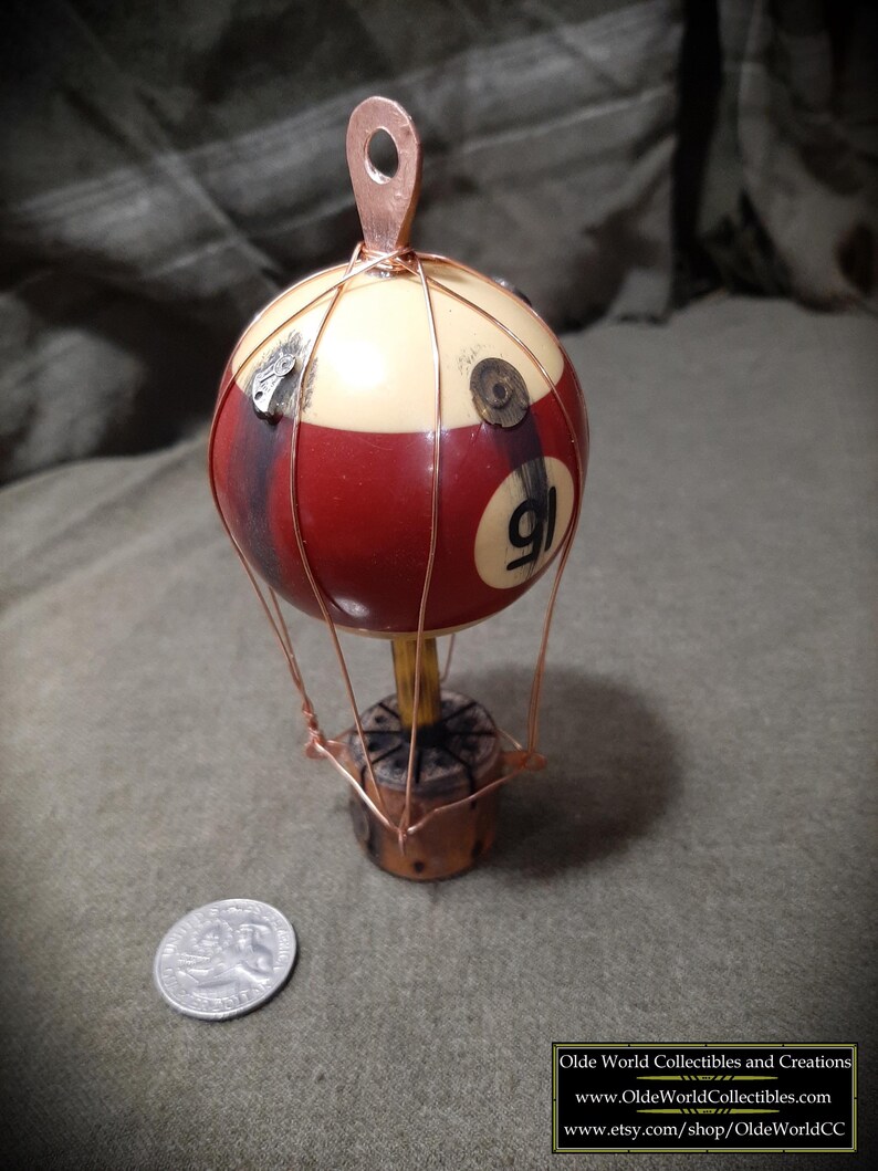Steampunk Pool Ball Hot Air Balloon Sculpture- Burgundy 15 - Etsy
