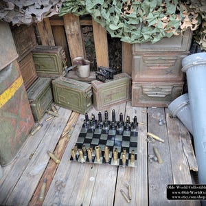 50 Caliber BMG Bullet Shell Chess Set With 12.5 Inch Welded Steel Board ...