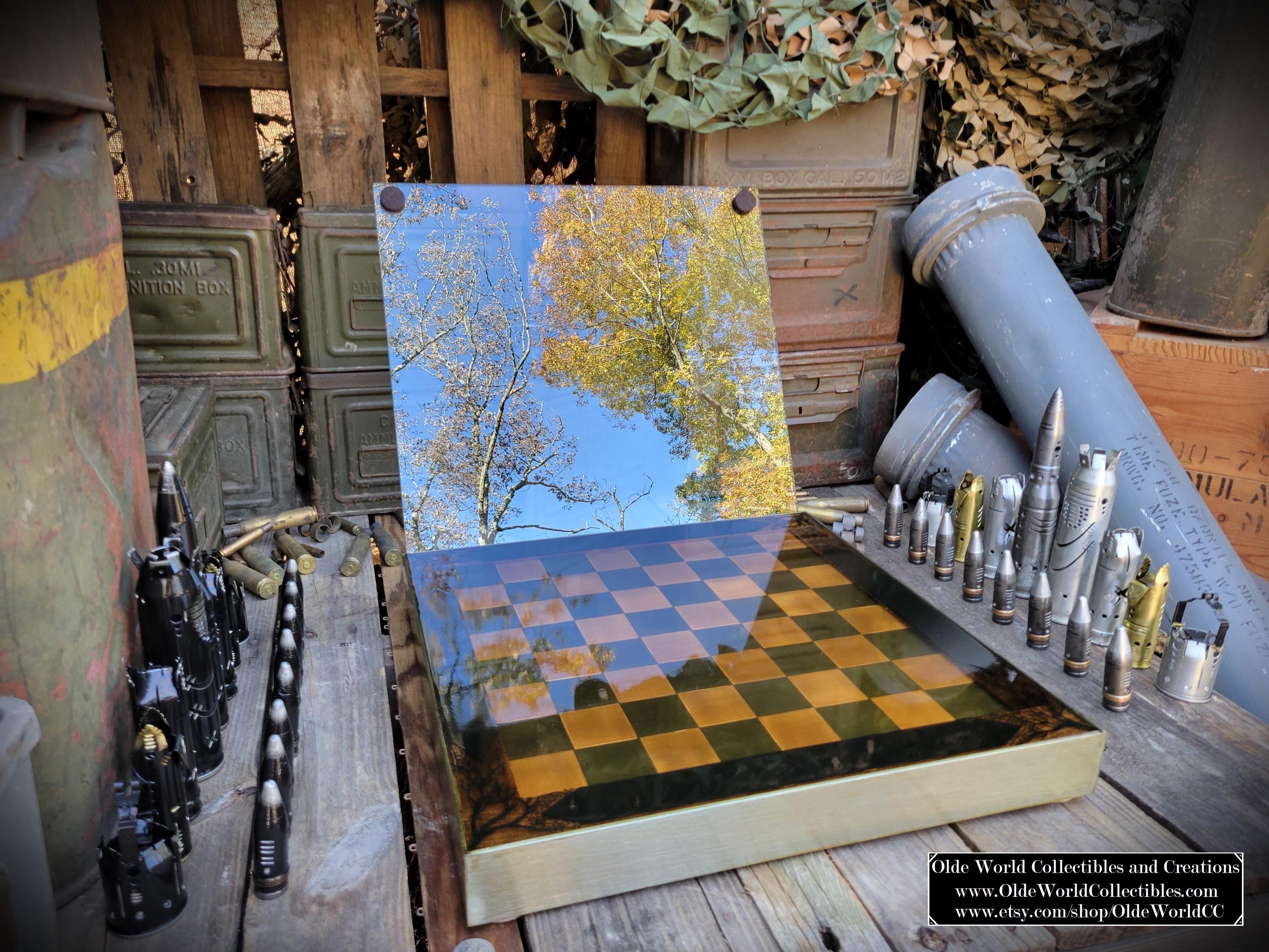 Large Military Caliber Bullet Shell Chess Set- With Custom Steel Banded ...