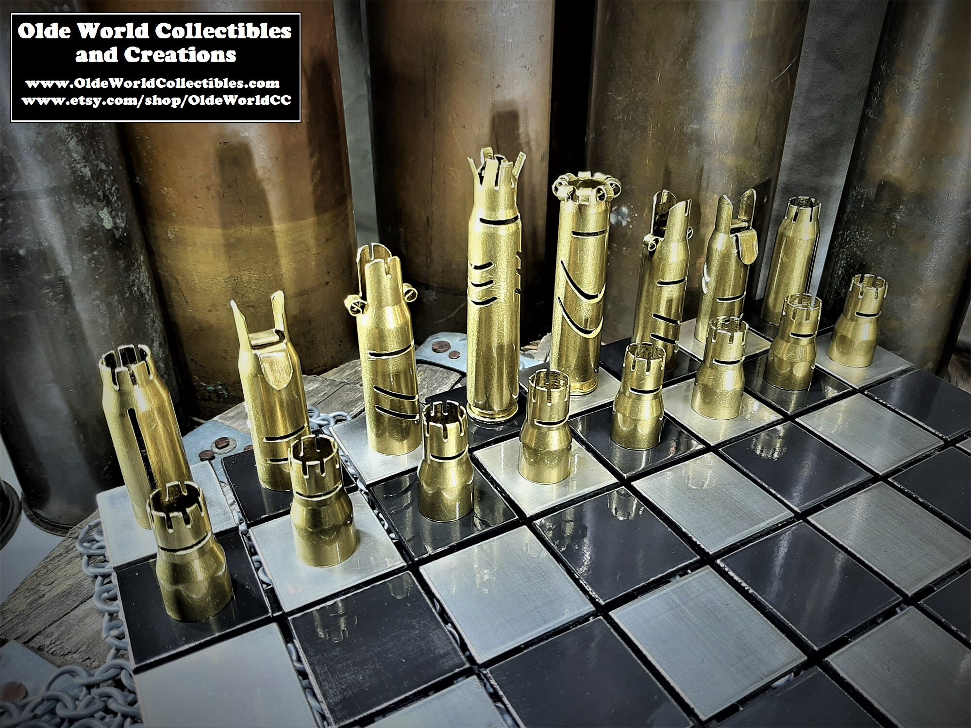 50 Caliber BMG version 5 Bullet Shell Chess Pieces Set With | Etsy