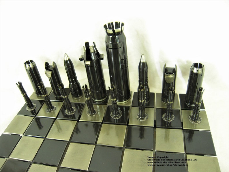 Large Caliber Bullet Shell Chess Set with 16 inch Steel | Etsy