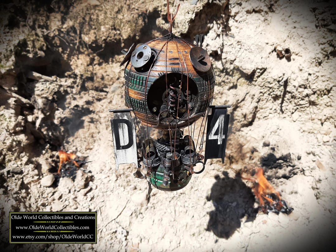 Steampunk War Balloon Sculpture- Made From Vintage Croquet Ball and ...