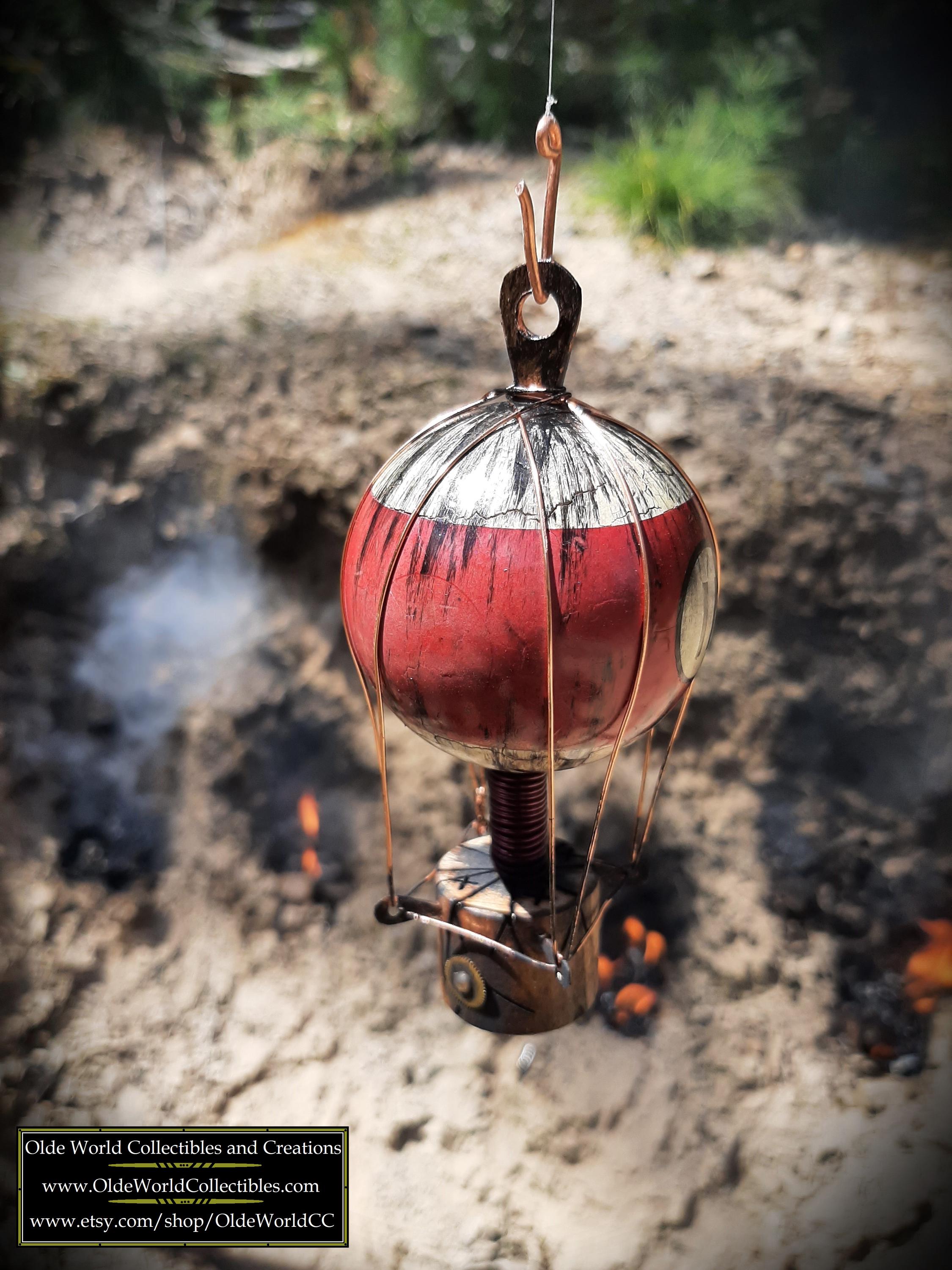 Steampunk Vintage Pool Ball Hot Air Balloon Sculpture- Red #11 - Etsy