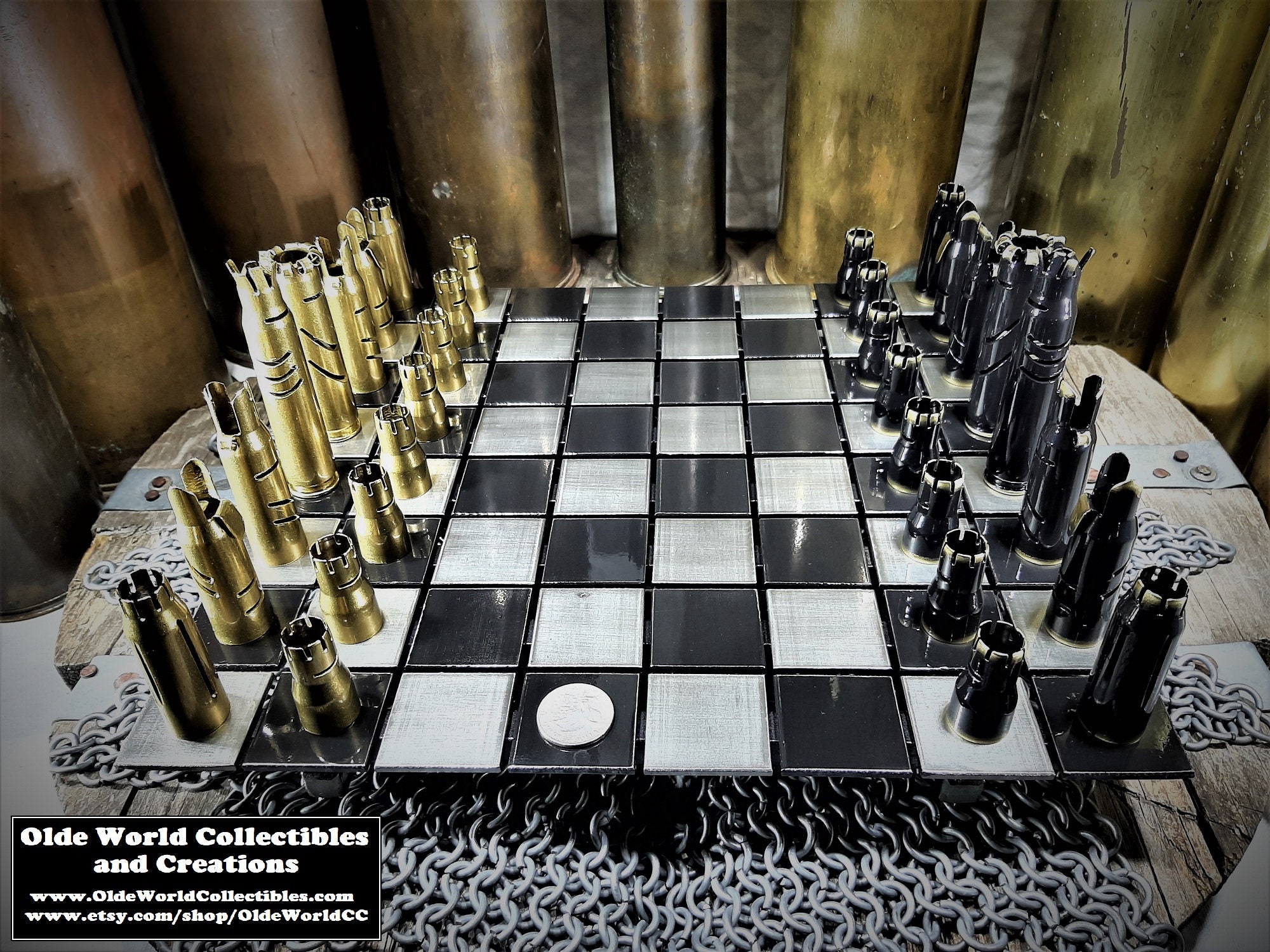 50 Caliber BMG version 5 Bullet Shell Chess Pieces Set With | Etsy