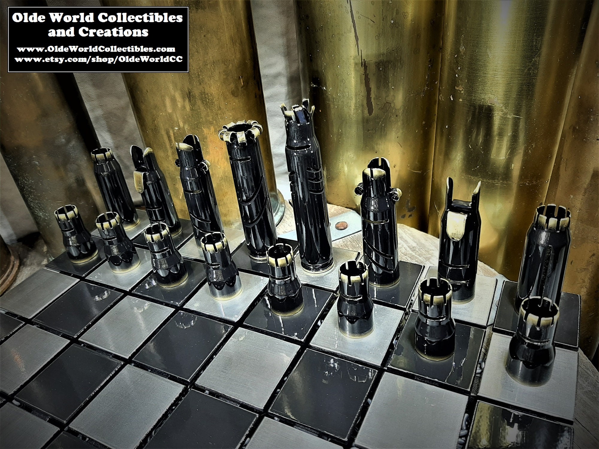 50 Caliber BMG version 5 Bullet Shell Chess Pieces Set With | Etsy