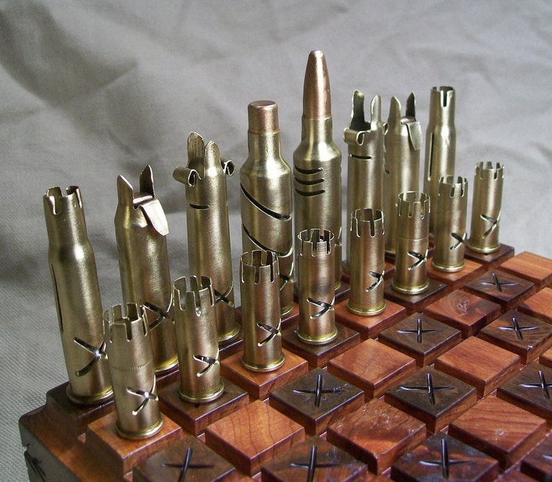 STEAMPUNK BULLET SHELL chess set-mixed calibers | Etsy