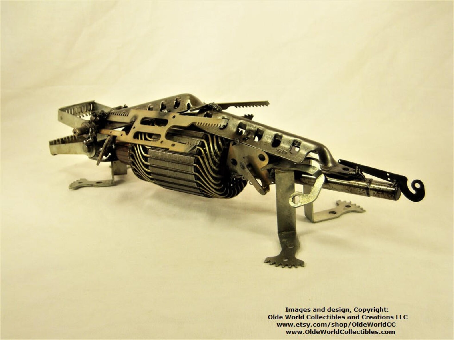 Welded Steel Steampunk Sculpture Otter-crocodile | Etsy