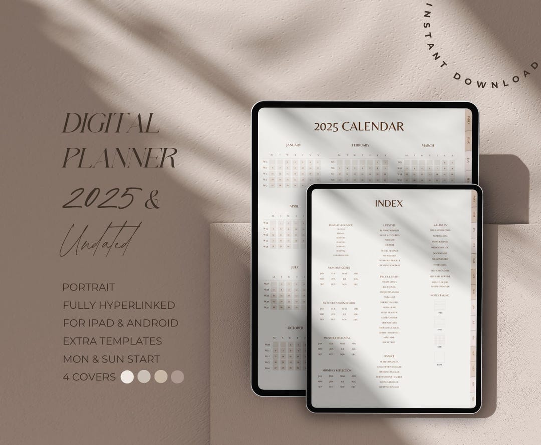 2025 Digital Planner, Goodnotes Planner, Daily Planner, Weekly Planner ...