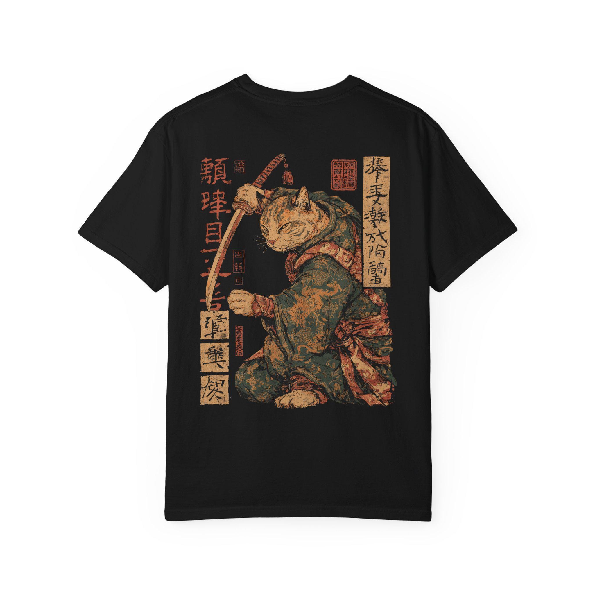 Samurai Cat T-shirt: Japanese Katana Warrior Comfort Colors Shirt - Etsy