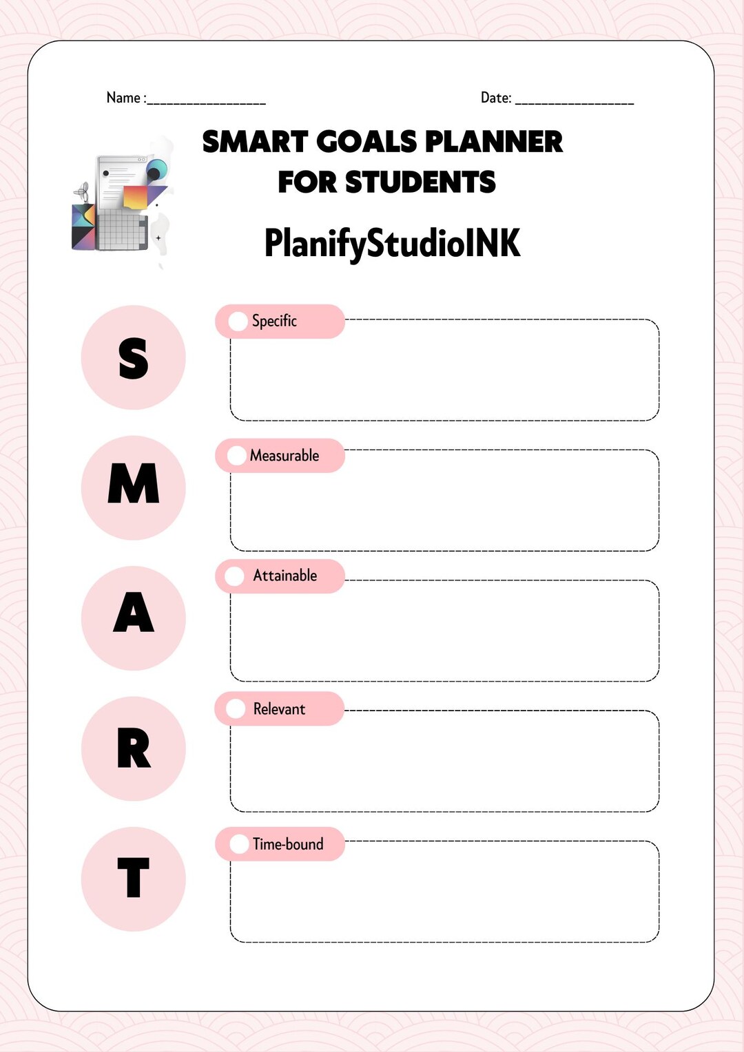 SMART Goals Planner for Students Printable Goal Setting Planner ...