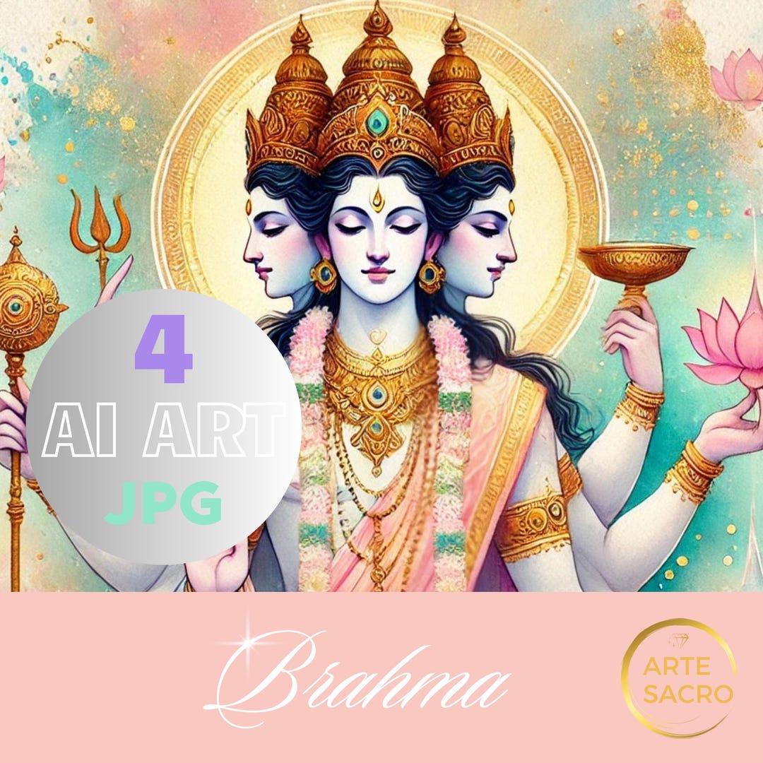 Brahma - Hindu God Spiritual Art - Set B (4 Designs, 8 Digital ...
