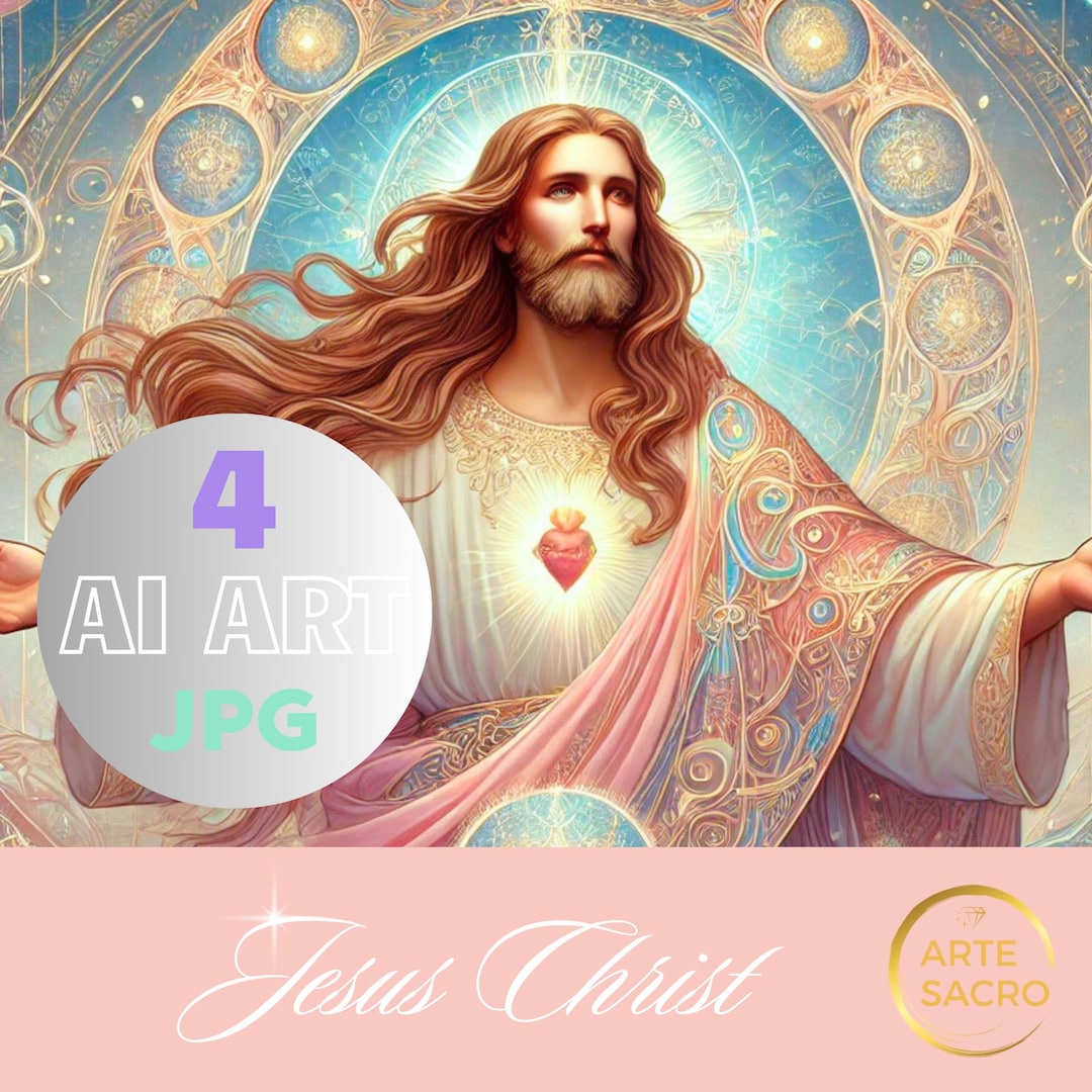 Jesus Christ Ascended Master Spiritual Art - Set B (4 Designs, 8 ...