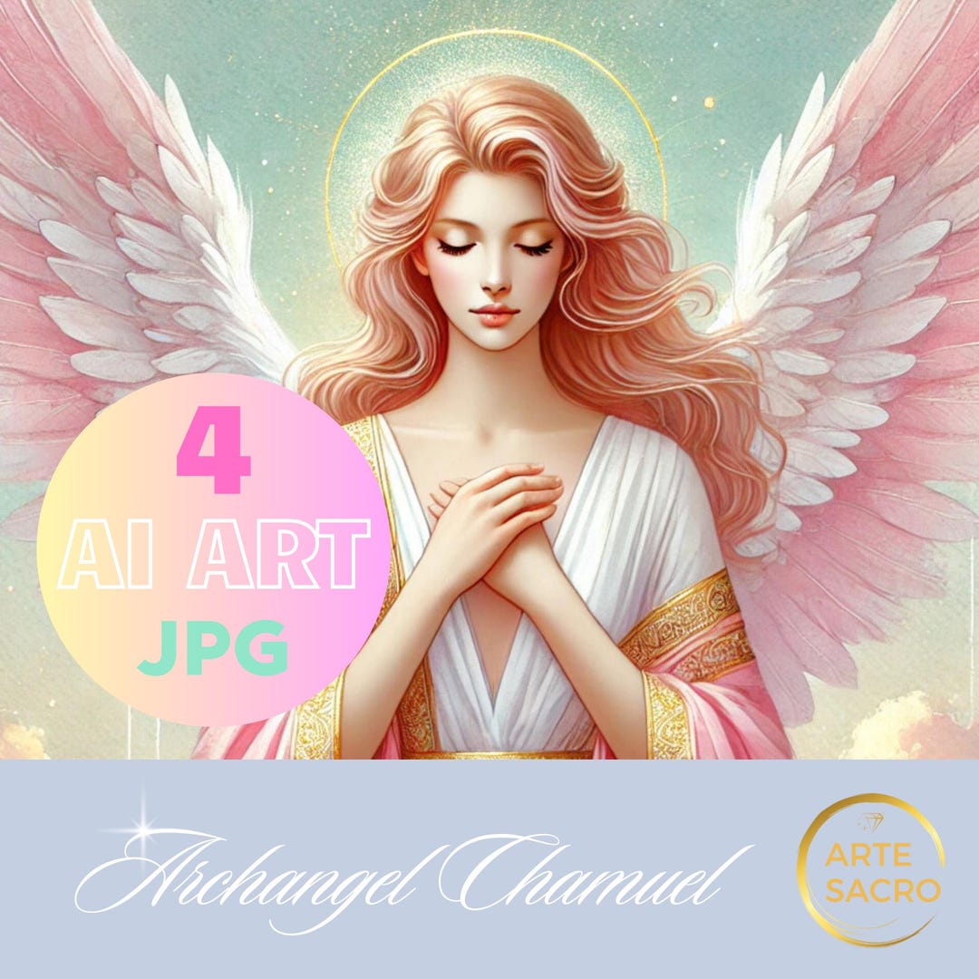 Archangel Chamuel Spiritual Art - Set A (4 Designs, 8 Digital ...