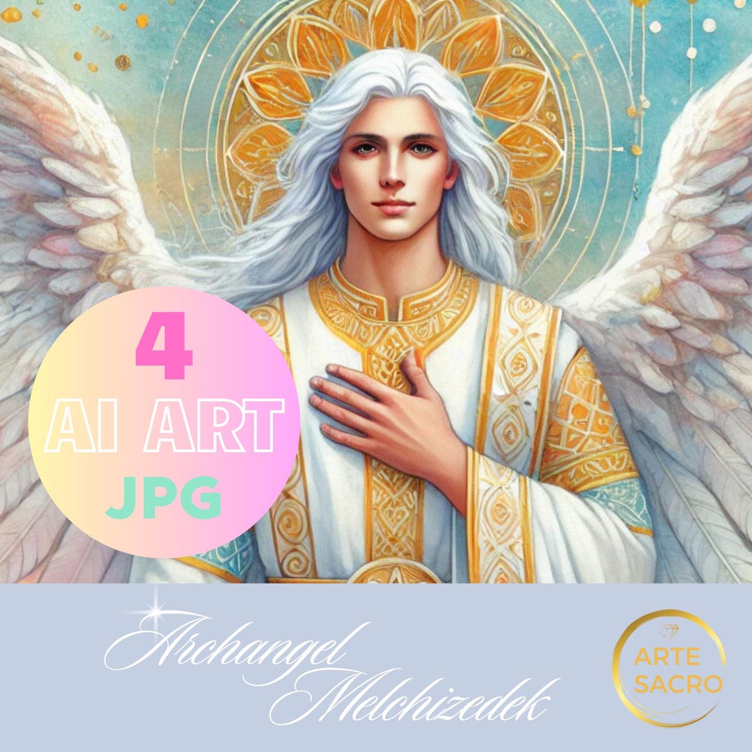 Archangel Melchizedek Spiritual Art - Set A (4 Designs, 8 Digital ...