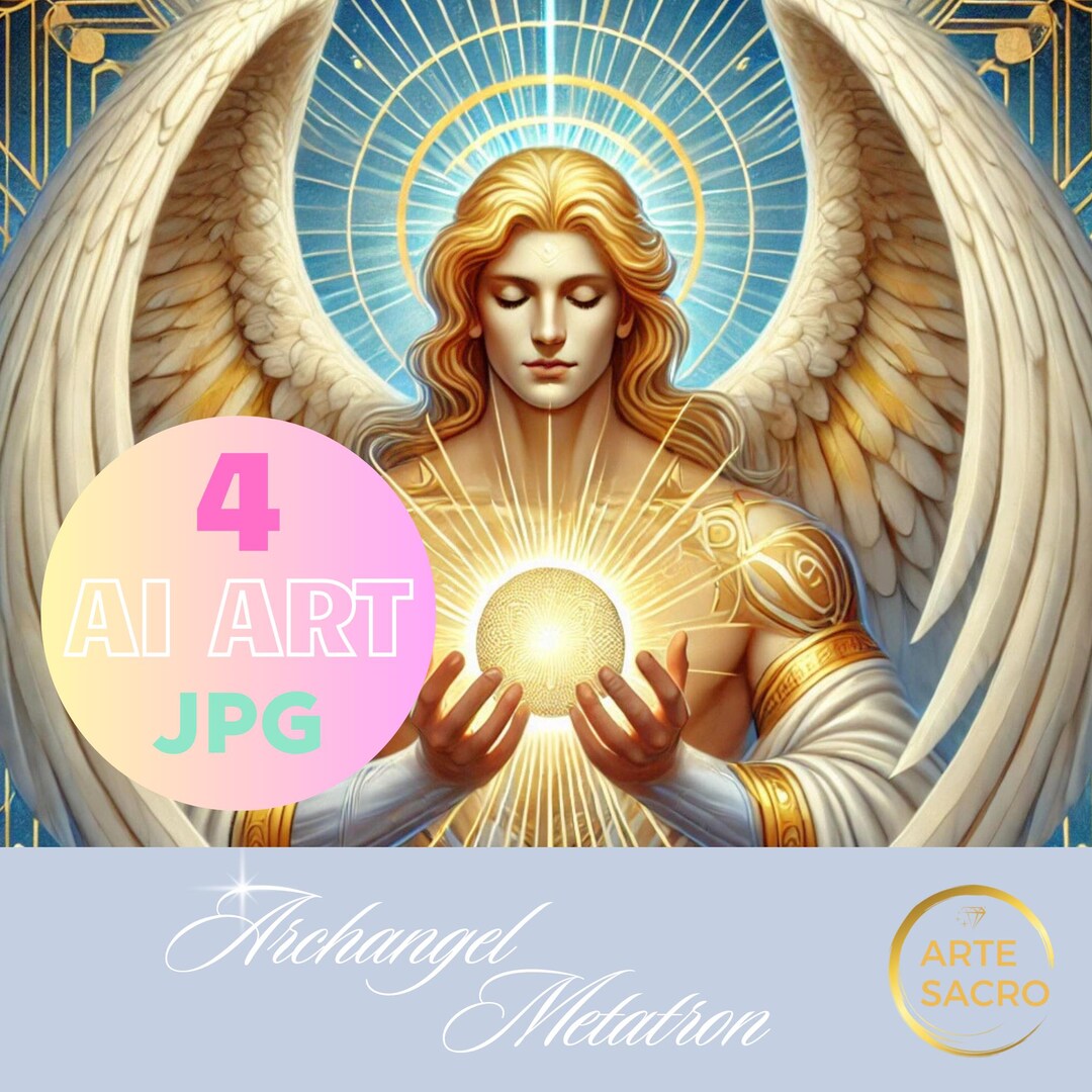 Archangel Metatron Spiritual Art - Set A (4 Designs, 8 Digital ...