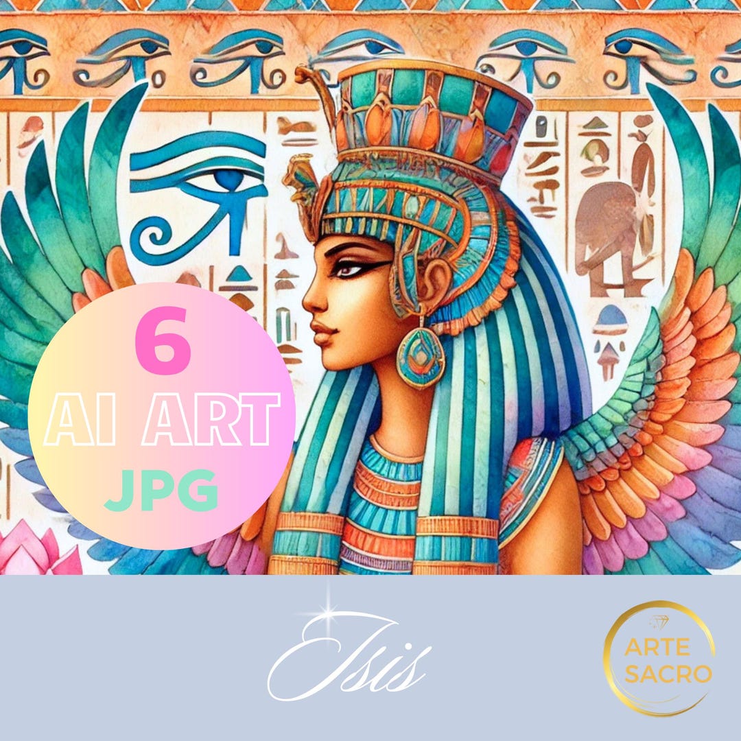 Isis - Egyptian God Spiritual Art - Set A (6 Designs, 12 Digital ...