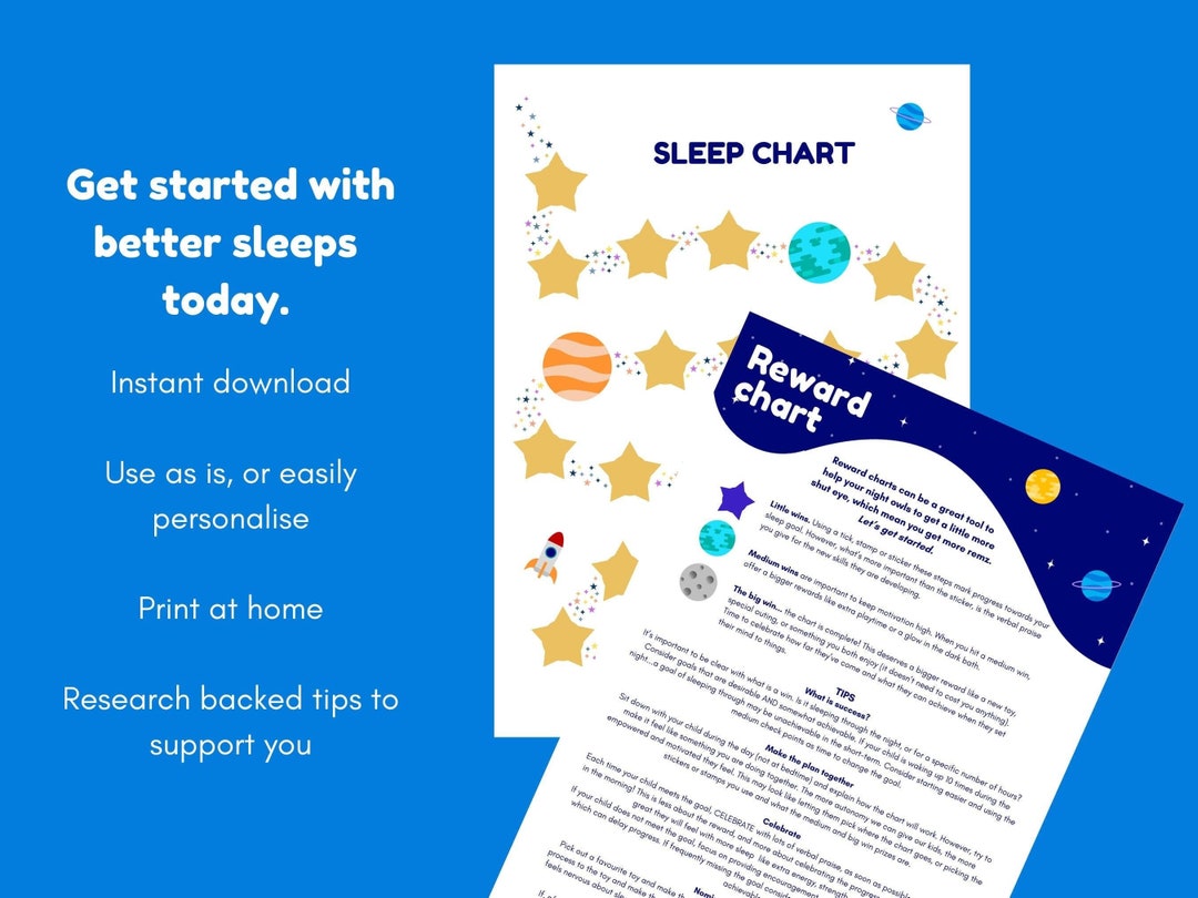 Sleep Reward Chart | Stay in Bed Chart | Kids Sleep Training Chart ...