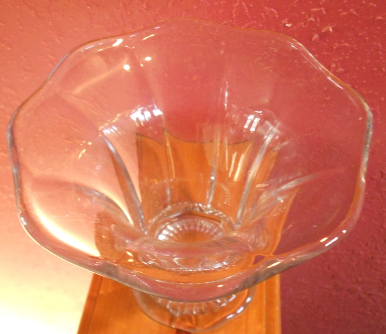 Vintage Flare Side Clear Glass Vase 6 Tall - Etsy