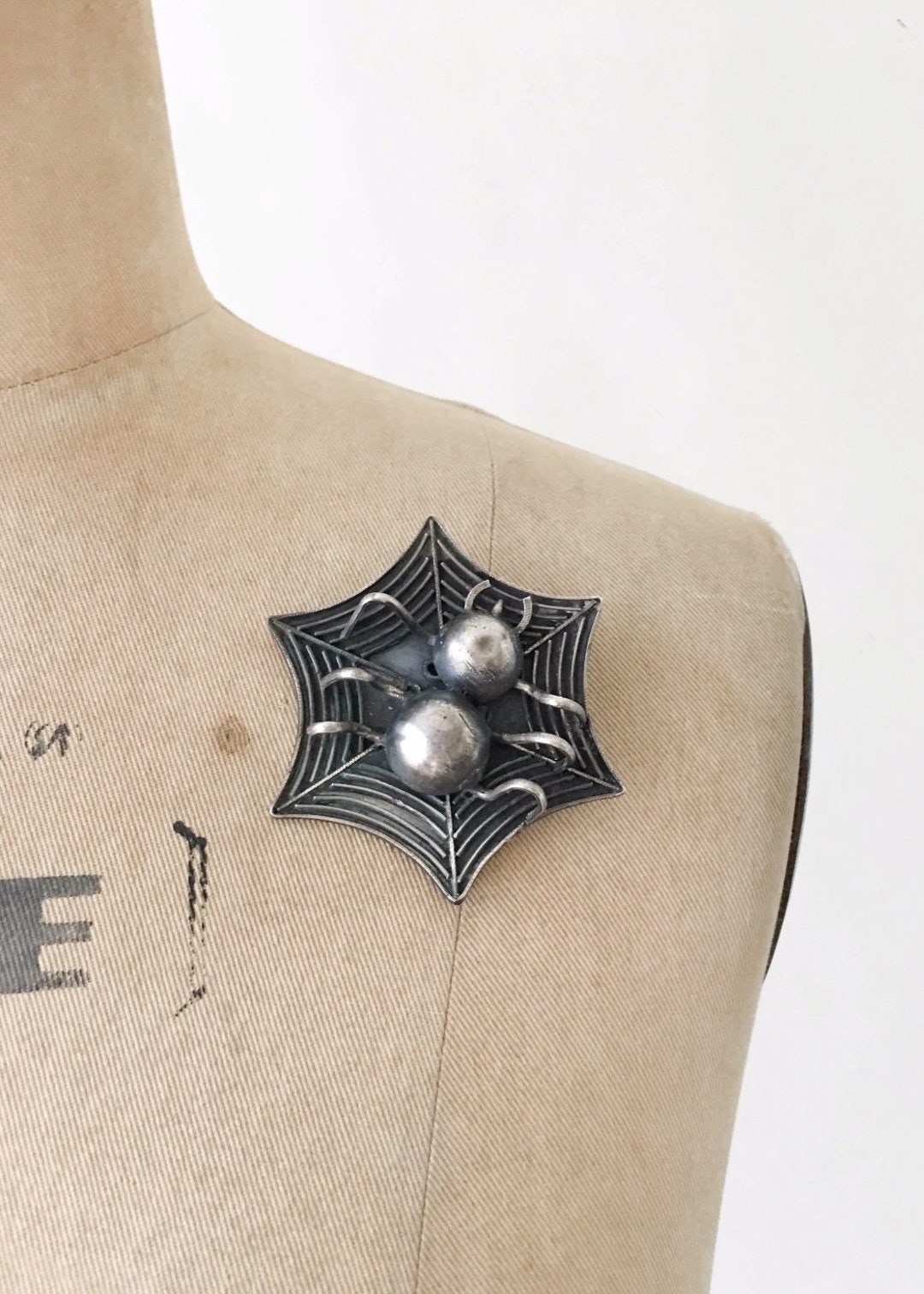 Vintage 1930s Mexican Silver Spider and Web Brooch - Etsy