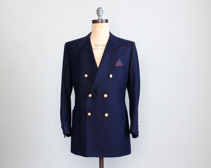 Vintage 1960s MENS Jacket : 60s Navy Double Breasted Yachting Coat - Etsy