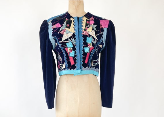 Vintage 1970s Patchwork Velvet Jacket - Gem