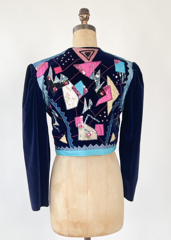 Vintage 1970s Patchwork Velvet Jacket - Gem