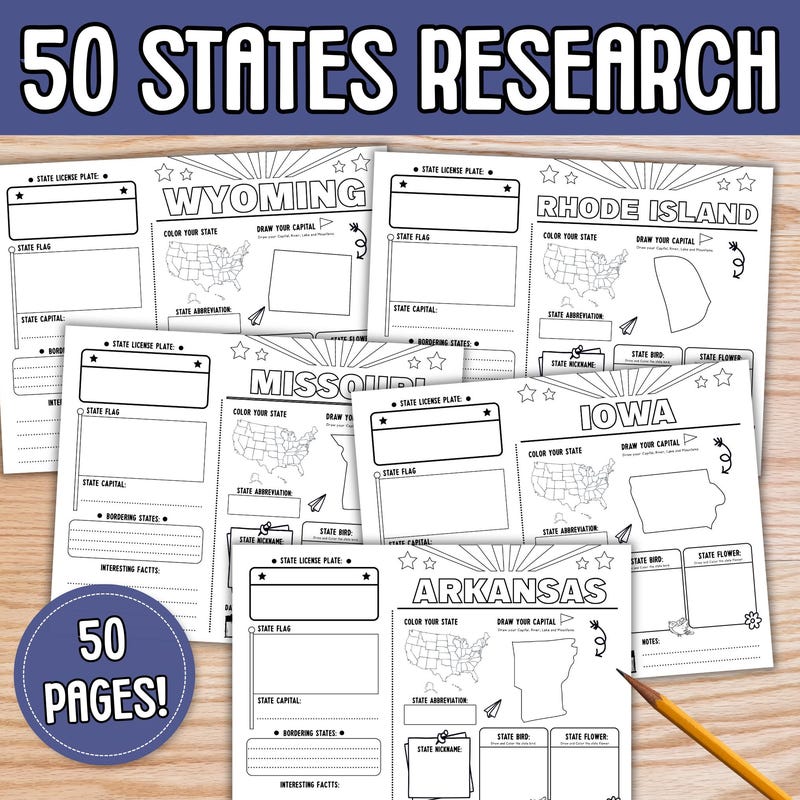 50states Unit Study - Etsy
