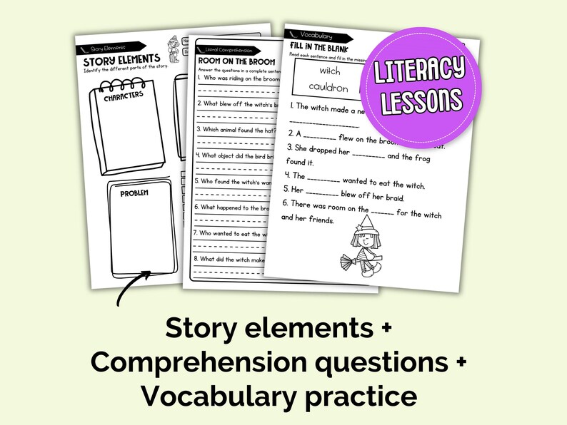 Room on the Broom Book Companion | Story Sequencing Comprehension ...