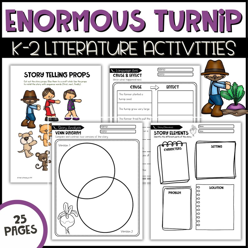 The Enormous Turnip Printable Activities | K–2 Literature Companion ...