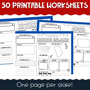 50 States Research Project | Homeschool | US Geography Worksheets ...