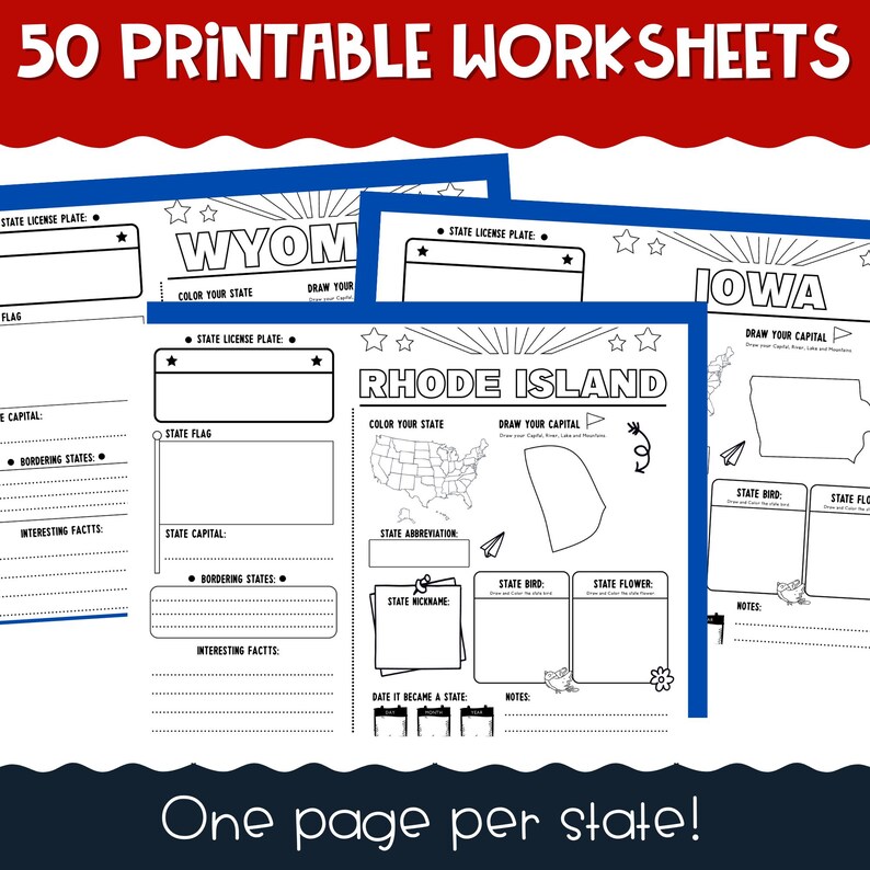 50 States Research Project | Homeschool | US Geography Worksheets ...