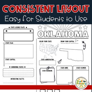 50 States Research Project | Homeschool | US Geography Worksheets ...