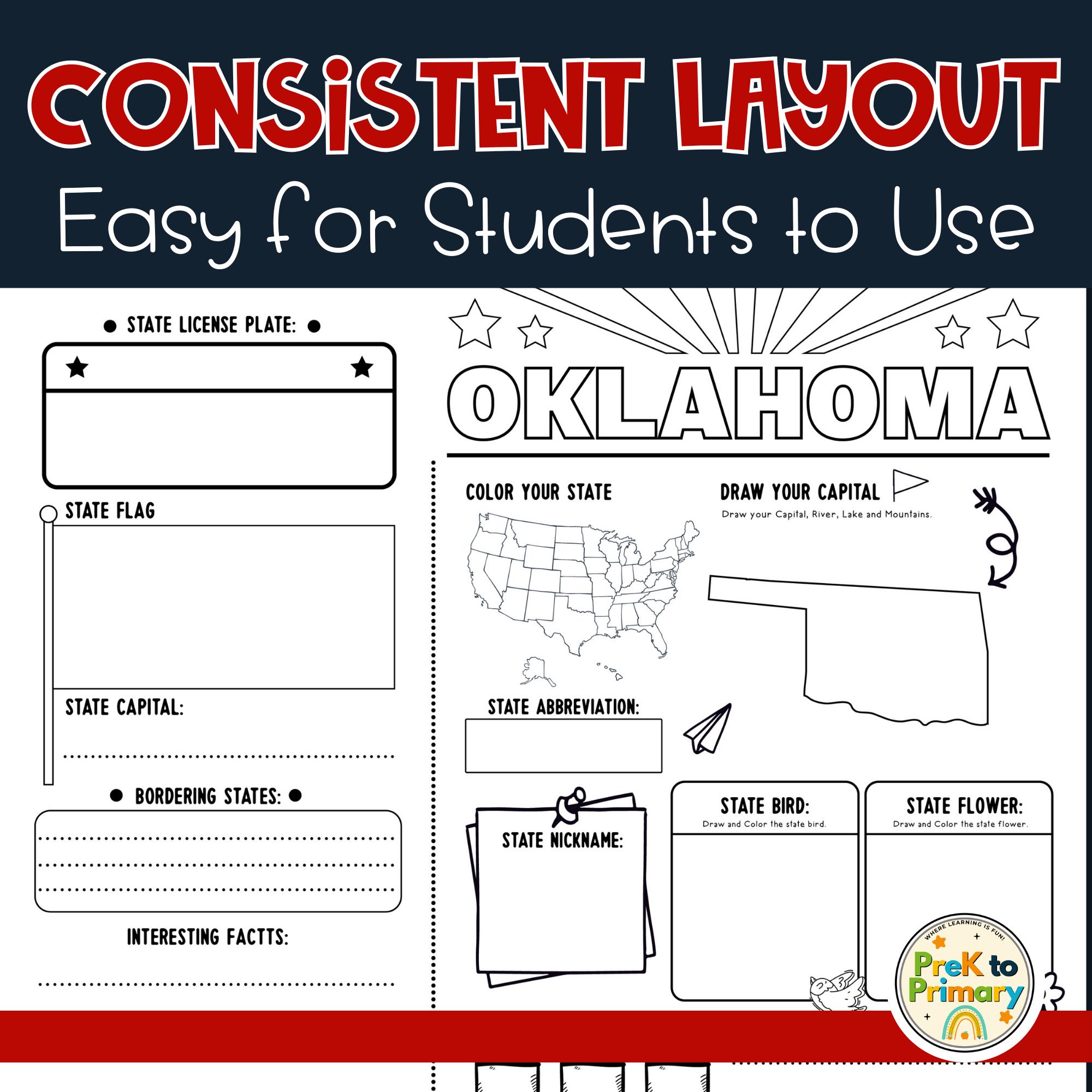 50 States Research Project | Homeschool | US Geography Worksheets ...