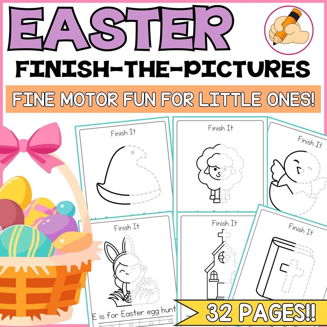 Easter Finish the Picture Printable | Fun Drawing Activity for Kids ...