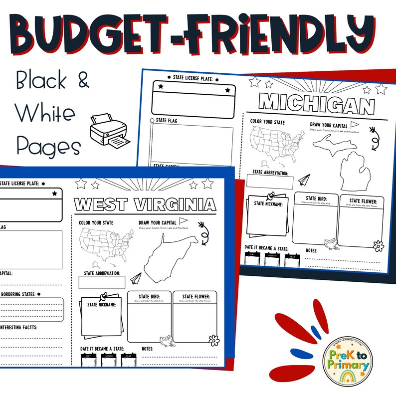 50 States Research Project | Homeschool | US Geography Worksheets ...