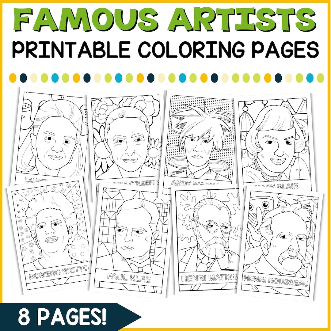 Famous Artists Printable Coloring Pages | Art Appreciation ...