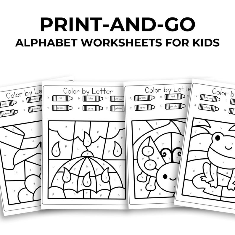 Spring Color by Letter Worksheets | Color by Code Alphabet Activity ...