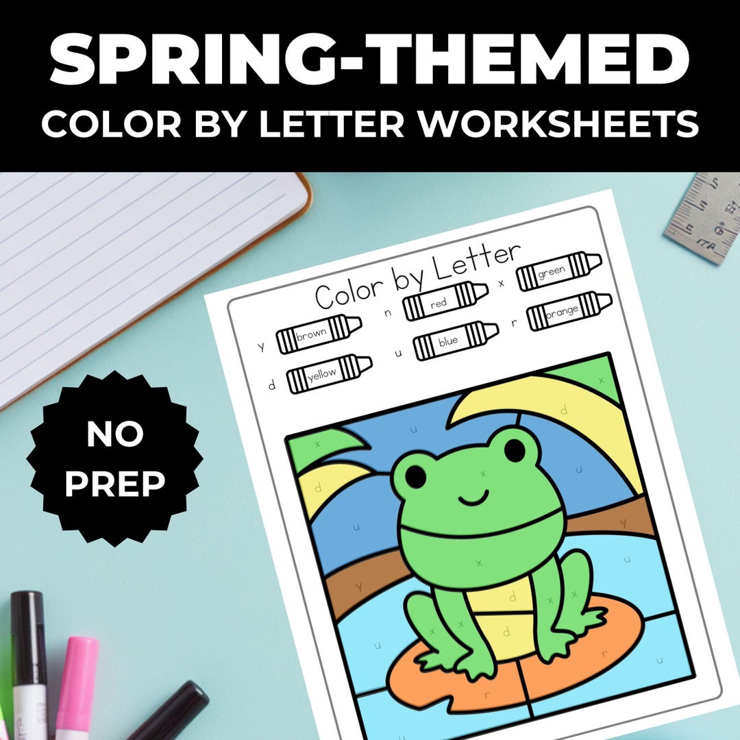 Spring Color by Letter Worksheets | Color by Code Alphabet Activity ...