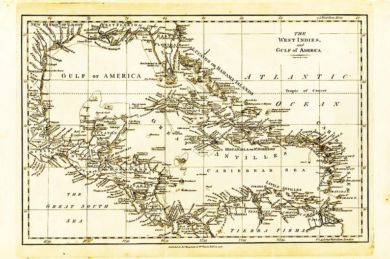 Gulf of America Map Edit | Previously Gulf of Mexico | Vintage Style ...